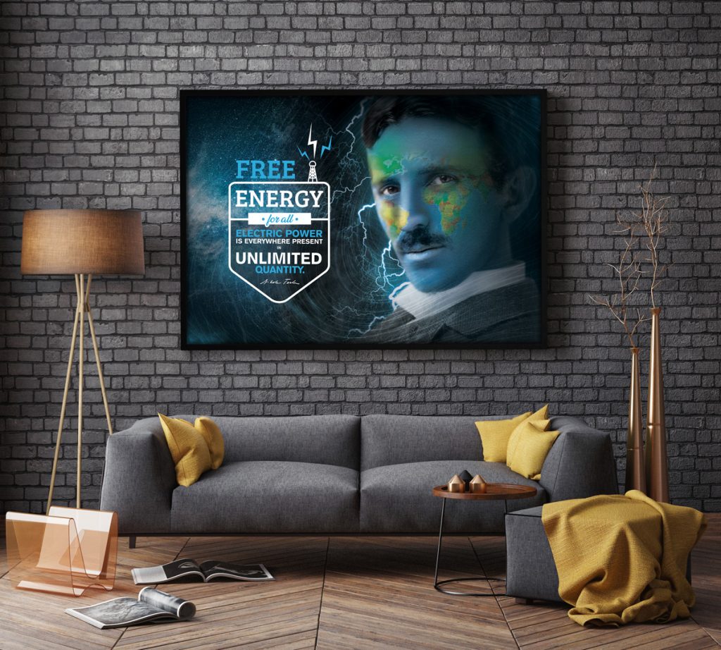 Poster Nikola Tesla Free energy - Nikola Tesla Legend Store