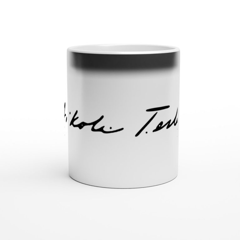 Premium Magic Mug Nikola Tesla Signature - Nikola Tesla Legend Store